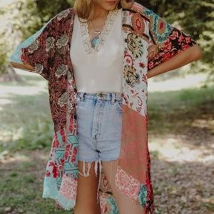 Other | Boho Floral Patchwork Kimono | Poshmark